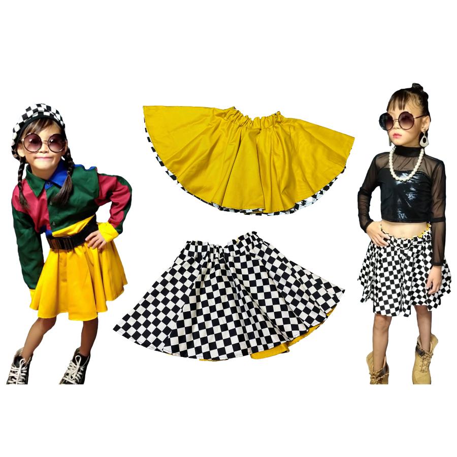 PANSY PANIC/パンジーパニック ブロックチェックリバーシブルフレアスカート サイズ100.110.120.130.140.150.160(M).170(L) : pansy ...