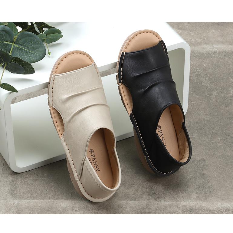 PANSY レディース 靴 シューズ オープントゥ シャーリング 合皮 2way かかとが踏める 3E パンジー pansy 7231 : パンジーYahoo!店 - 通販 - Yahoo ...
