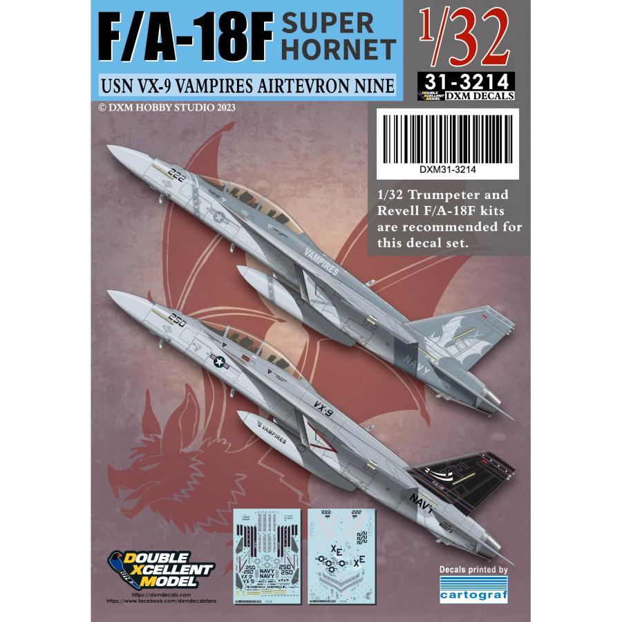 DXMデカール 31-3214 1/32 アメリカ海軍 F/A-18F スーパーホーネット VX-9 ヴァンパイアーズ :DXM-31 ...
