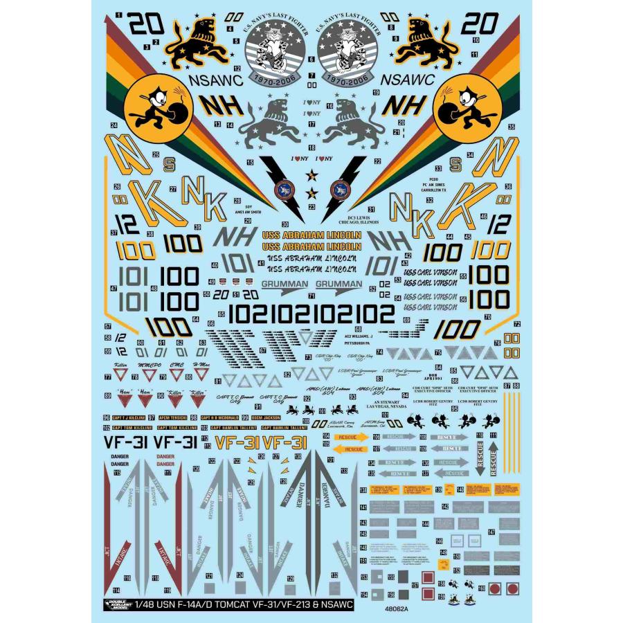 DXMデカール 31-4267 1/48 アメリカ海軍 F-14A/D VF-31/VF-213/NSAWC トムキャット コレクション#3 : ホビーショップ パンツァーレーア - 通販 ...