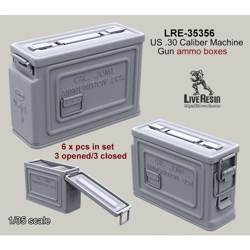 ライブレジン LRE35356 US .30 Caliber Machine Gun ammo boxes 3 opened/3 closed ...