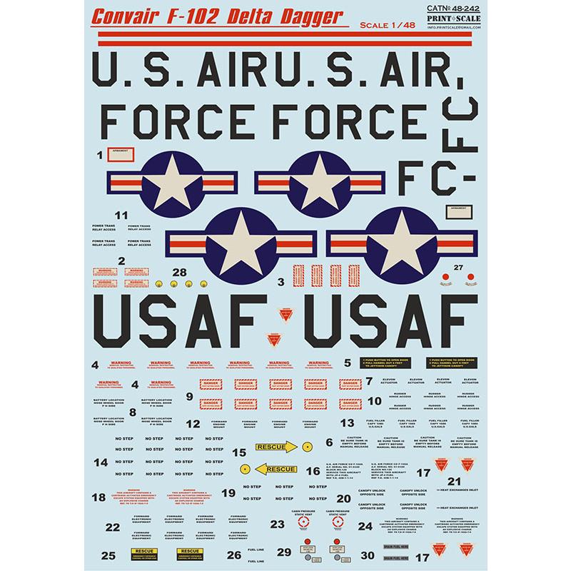 プリントスケール 48-242 1/48 コンベア F-102 デルタダガー パート 1 : ホビーショップ パンツァーレーア - 通販 - Yahoo!ショッピング