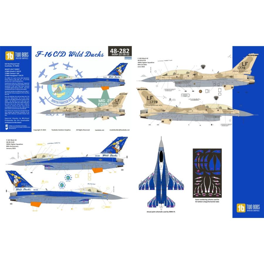 トゥーボブス 48-282 1/48 F-16C/D ワイルドダックス :TWO-48-282:ホビーショップ パンツァーレーア - 通販 - Yahoo!ショッピング