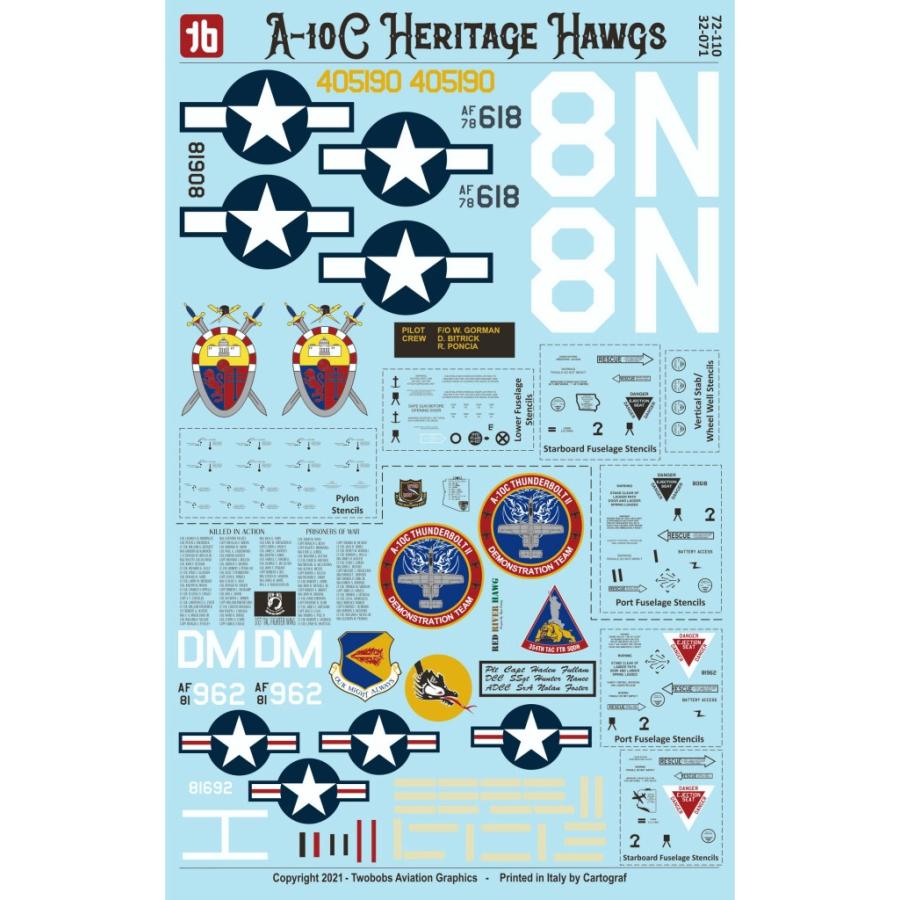 トゥーボブス 72-110/32-071 1/32・1/72 A-10C ヘリテージ・ホーズ : ホビーショップ パンツァーレーア - 通販 - Yahoo!ショッピング