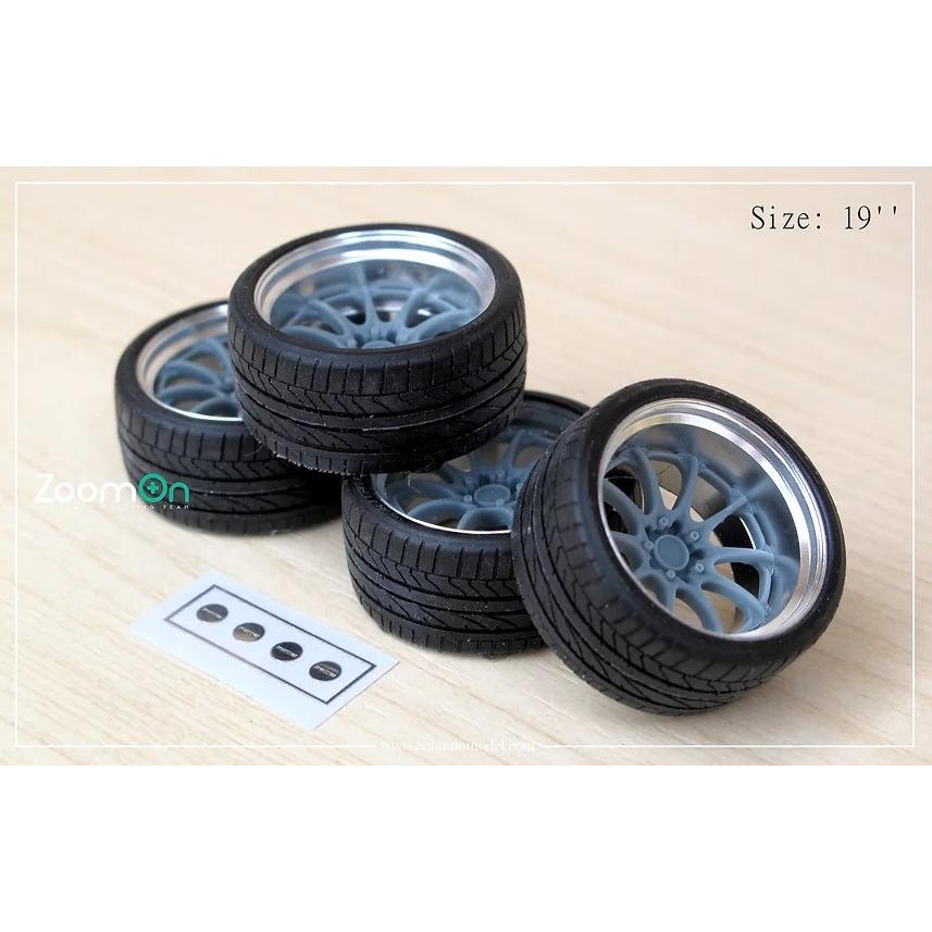 ZoomOn ZR122 1/24 19インチ レイズ ボルク レーシング GT-N ホイールセット (タイヤ無し) : ホビーショップ パン ...