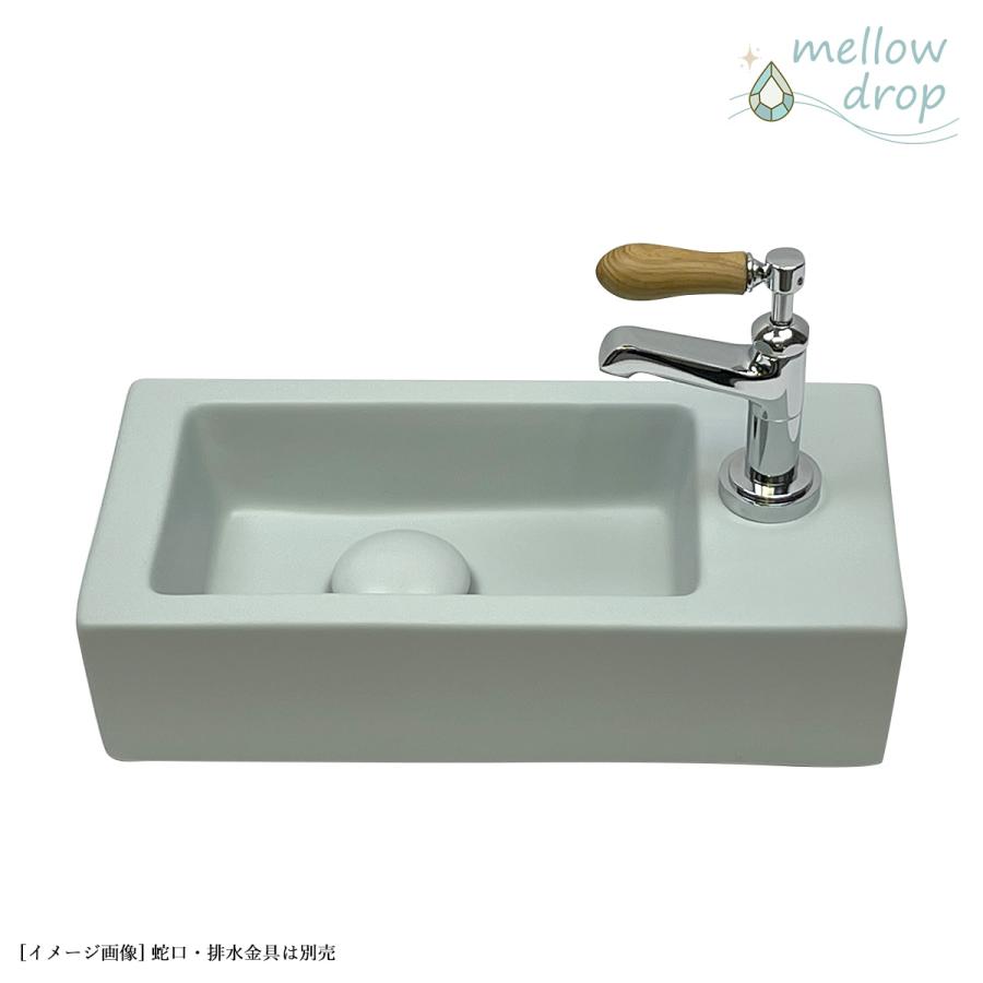手洗い器 置き型 おしゃれ 洗面ボウル くすみカラー mellow drop メロウ・ドロップ 手洗器 角型 角形 KAKU かく MD-P113 （W370×D180×H90） : パパ ...