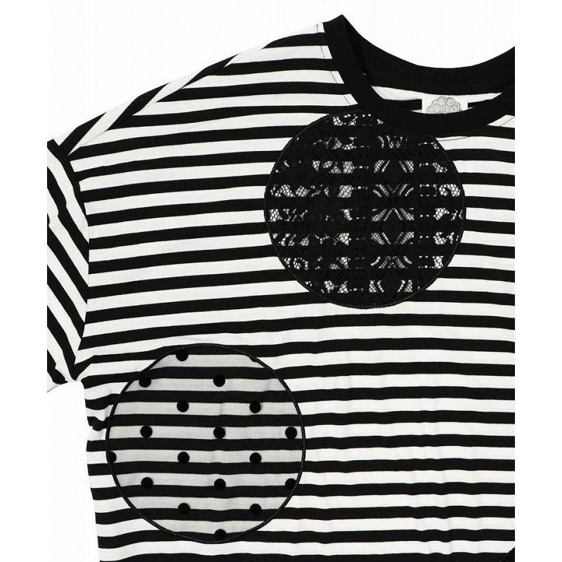 トップス 新作 ScoLar スカラー 133603 レース×チュール ドットアップリケプルオーバー カジュアル ポップ シック モード 原宿 ...