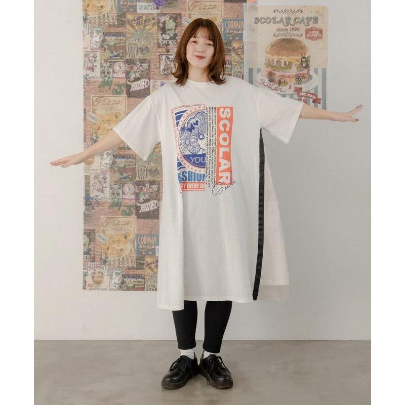 ScoLar ワンピース 新作 スカラー 151634 スカラーちゃんロゴ チュール切替Tシャツワンピース カジュアル ストリート 原宿系 個性的 : Pappa Duduu - 通販 ...