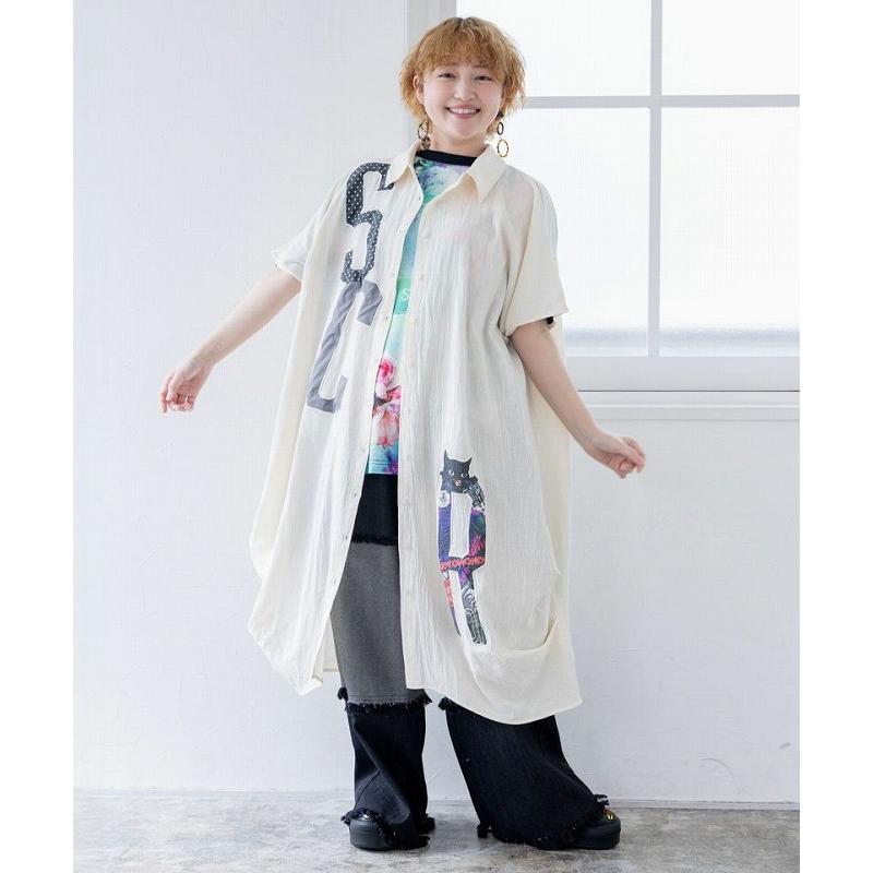 ScoLar ワンピース 新作 スカラー 152604 SCRロゴアップリケシャツワンピース カジュアル ガーリー 原宿系 個性的 ポイント : Pappa Duduu - 通販 ...