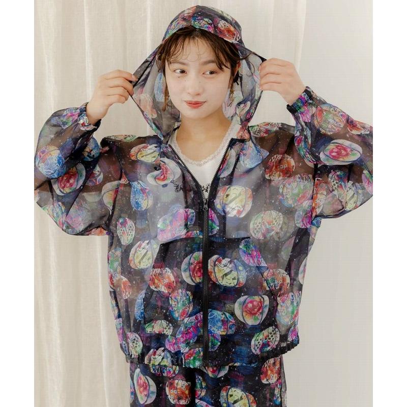 ScoLar パーカー スカラー 152614 ランタン・コラージュ・スカラーちゃん柄 オーガンジーパーカー 羽織り カジュアル 原宿系 個性 ...