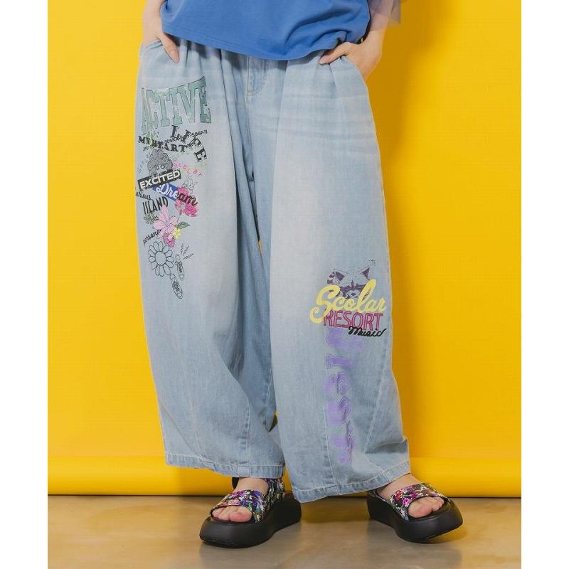 ScoLar パンツ 新作 スカラー 152646 ツイルorデニム スカラープリントパンツ ボトムス カジュアル ガーリー レトロ 原宿系 個性的 ポイント : Pappa Duduu ...