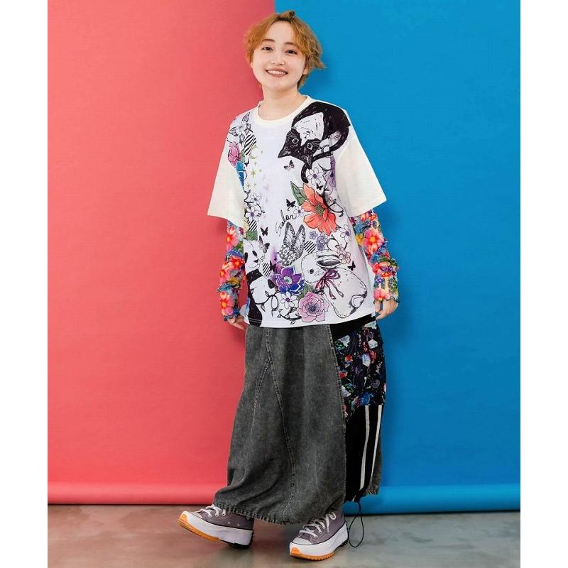 ScoLar Tシャツ SALE スカラー 152712 アニマル蝶花柄Tシャツ トップス カジュアル レトロ 原宿系 個性的 ポイント : Pappa Duduu - 通販 - Yahoo ...