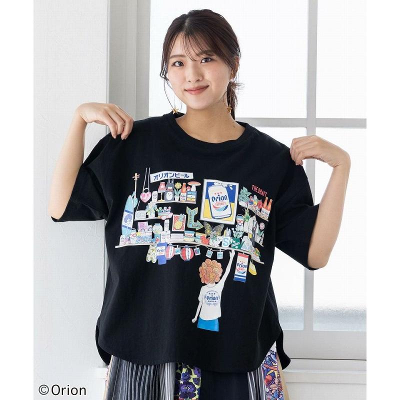 ScoLar Tシャツ 新作 スカラー 152725 orion×ScoLar オリオンパーティー柄Tシャツ トップス カジュアル コラボ オリオンビール 原宿系 個性的 ポイント ...