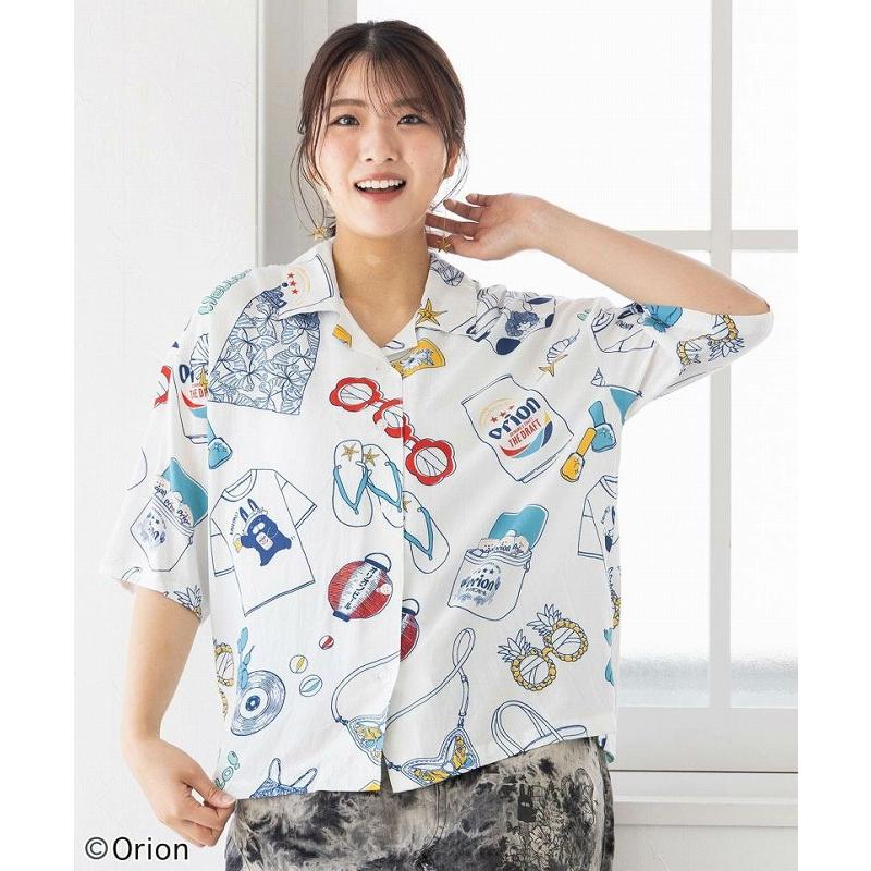 ScoLar シャツ 新作 スカラー 152727 orion×ScoLar リゾート柄シャツ トップス カジュアル コラボ オリオンビール ...