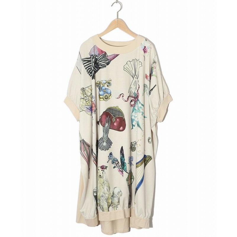 iS ScoLar ワンピース 新作 is イズ スカラー 552216 華やかな貴婦人モチーフプリント 切替ワンピース フェミニン ガーリー シック 原宿系 個性的 ポイント : Pappa ...