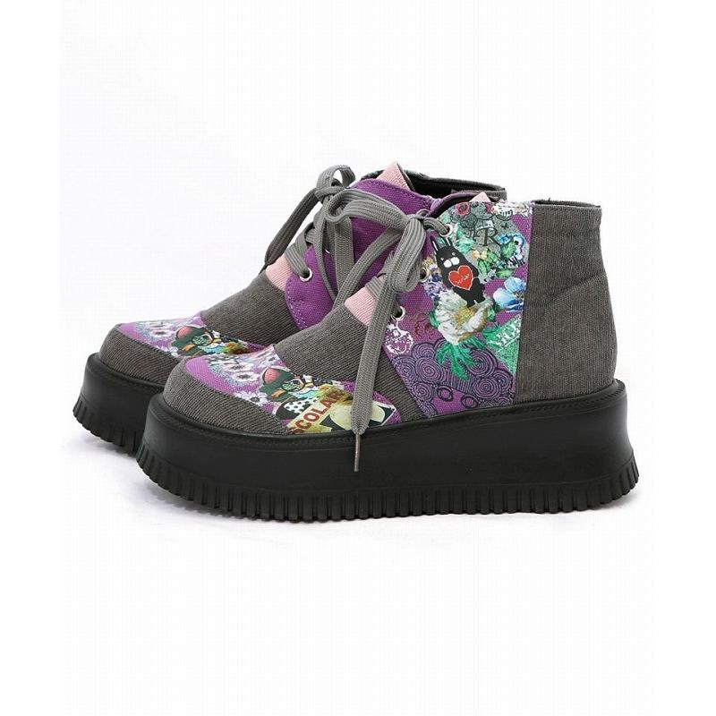 ScoLar シューズ 新作 スカラー SS-191 デニム×花柄コーデュロイブーツ 靴 カジュアル ポップ メルヘン 個性的 原宿系 : Pappa Duduu - 通販 - Yahoo ...
