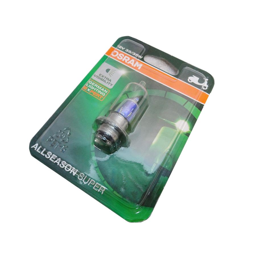 OSRAM ALLSEASON SUPER バイク用ヘットライトイエローバルブ イエローカラー 12V35/35W 口金T-19 PH7 輝度 ...
