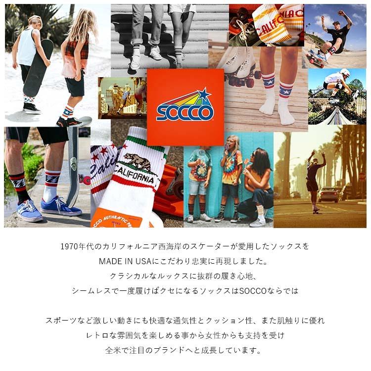 SOCCO ソックス 24cm-30cm カリフォルニア ロゴ 白 黒 ソッコ クルー 靴下 メンズ レディース :so-caliwords ...