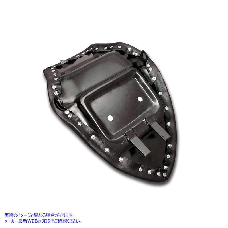 47-0599 黒のビニールフレームマウントソロシート Black Vinyl Frame Mount Solo Seat 取寄せ Vツイン ...