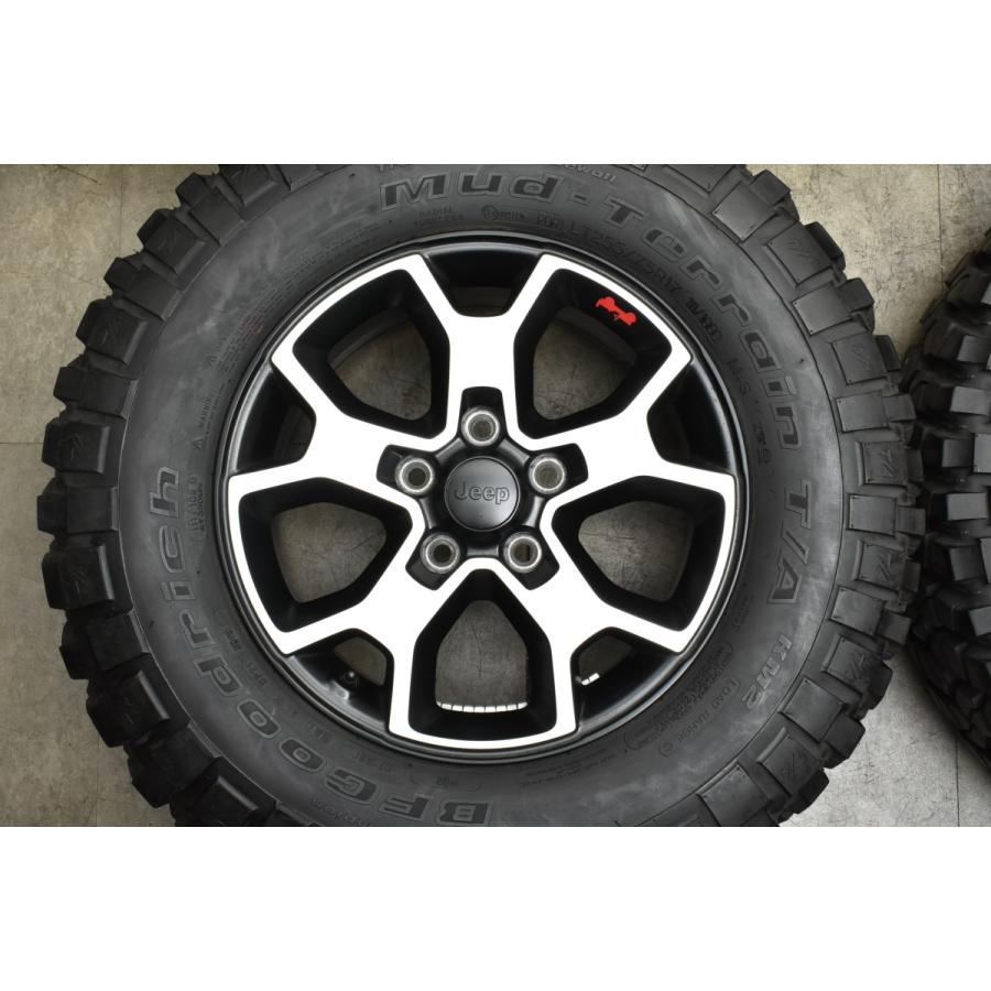 【バリ溝 美品】ジープ JL ラングラー ルビコン 純正 17in 7.5J +44.45 PCD127 BFグッドリッチ マッドテレーンT/A KM2 LT255/75R17 即納可 ...