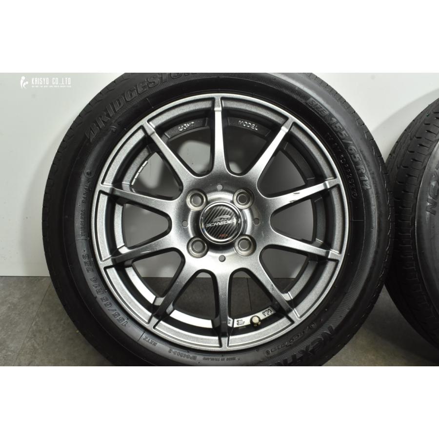 BRIDGESTONE 【2022年製 バリ溝】シュナイダー 14in 4.5J +45 PCD100 ブリヂストン ネクストリー 155/65R14 N-BOX N-ONE ワゴンR アルト ...