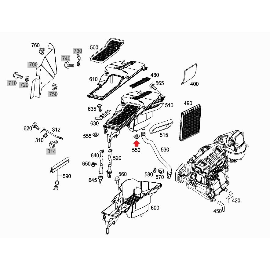 Mercedes-Benz（メルセデス・ベンツ） ベンツ純正品 リザーバータンク＆エアコンBOX 固定用ゴムブッシュ（A2015040112 ...