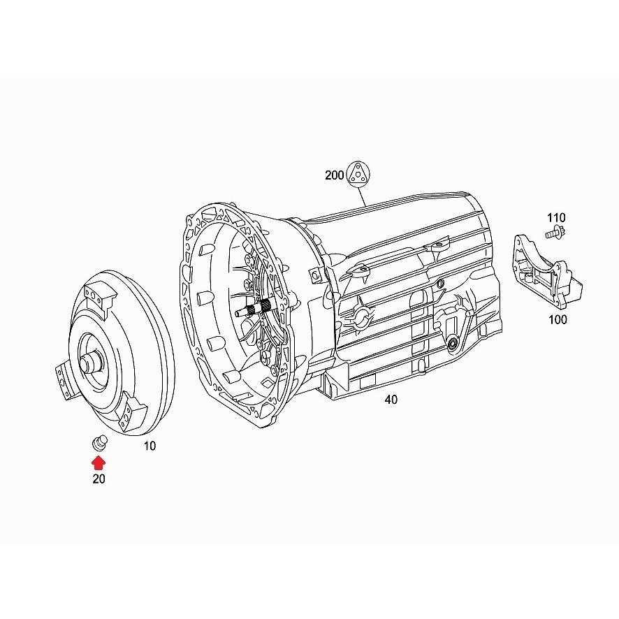 ベンツ純正品 722.9系 7速AT トルコンボルト＆オイルパンドレーンボルト、ワッシャー 3点セット（A0019901117 ...