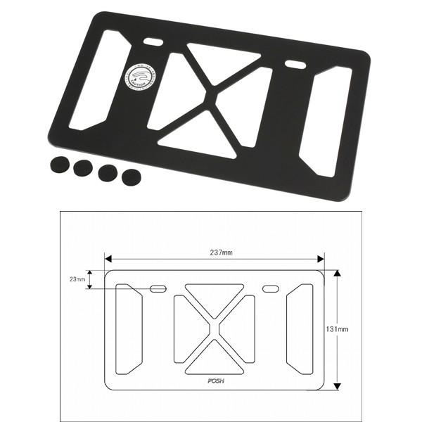 POSH 【9月23日出荷】POSH Faith アルミライセンスバックプレート Lサイズ 250cc〜クラス用 [ブラック] P500391 ...