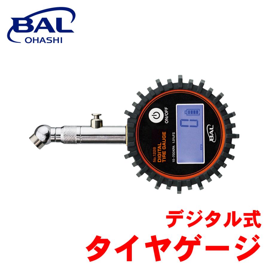 乗用車 オートバイ デジタルタイヤゲージ 1228 BAL バックライト付液晶ディスプレイ 360°回転ヘッド A1A1 : パーツキング - 通販 - Yahoo!ショッピング