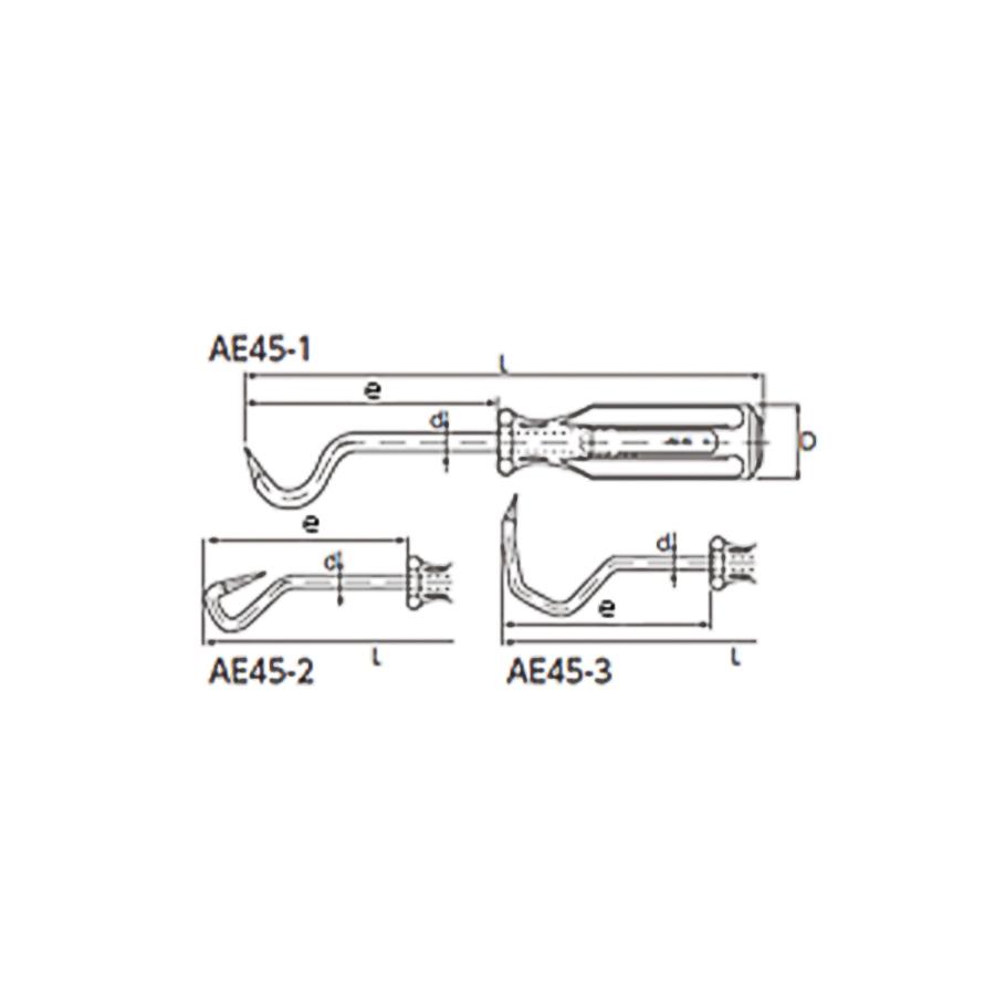 ホースプラッカー AE45-1 KTC 自動車に使用されているホース類の固着剥がし 先端特殊角度でホースの裏側にも有効 : パーツキング ...