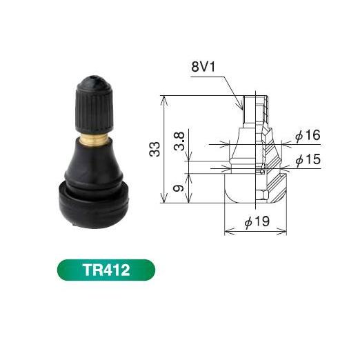 【メール便送料無料・代引不可】スナップインバルブ2個セットTR412タイヤショートバルブ : tr412x2 : パーツライン24 - 通販 - Yahoo!ショッピング