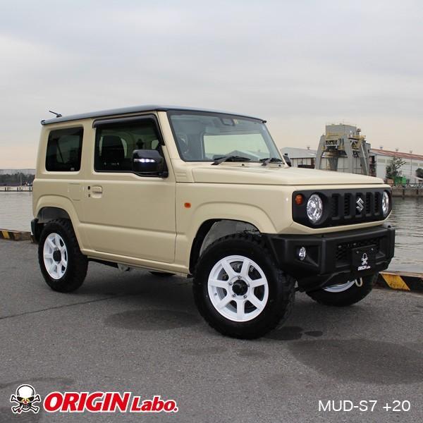 ジムニー ホイール JB64 シエラ JB74 JB23 JA11系 MUD-S7 Jimny 16インチ 5.5J -20 シャインホワイト 4本セット ORIGIN Labo オリジン ...