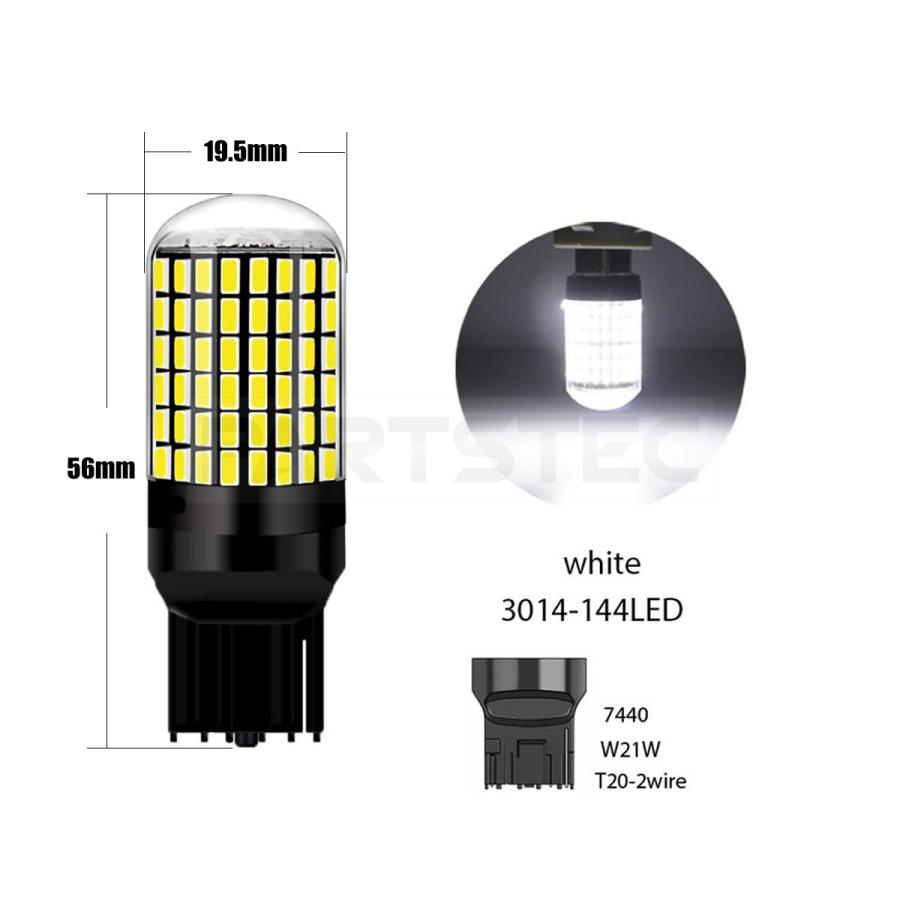 トヨタ カムリ ビスタ 30系 H2.07〜H4.05 T20 LED バックランプ ホワイト 白 2個 高輝度 3014チップ 144発 12V 無極性 後退灯 シングル球 ウェッジ球 ...