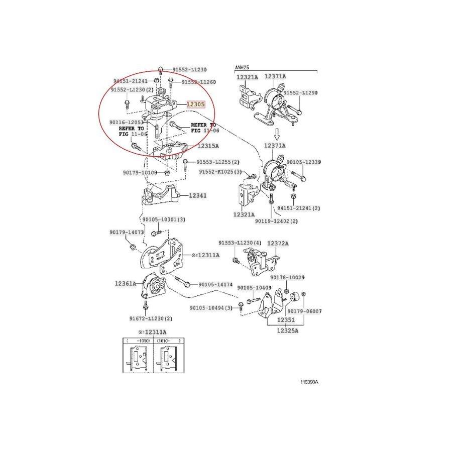 アルファード 20系 ANH20W ANH25W GGH20W エンジンマウント 運転席側 トヨタ 純正互換 12305-28230 ISO ...