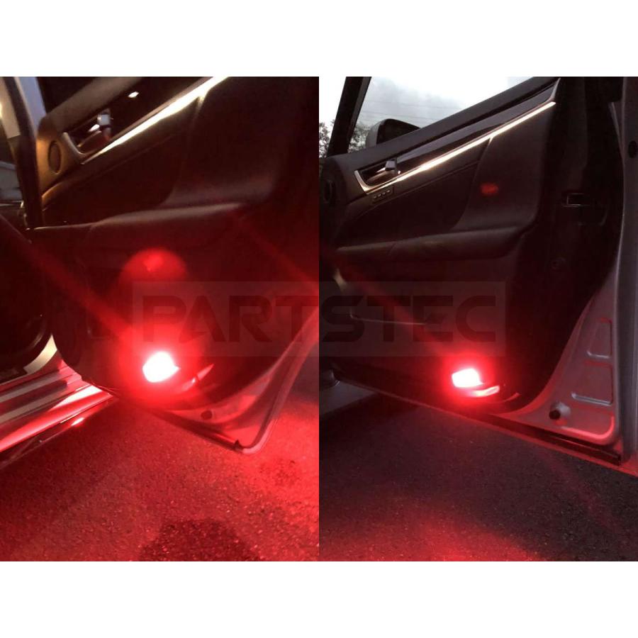 トヨタ ドアカーテシ LEDランプ レッド 赤レンズ 北米仕様 左右セット 簡単取付 汎用 互換 81230-48020 純正交換 プリウス ...
