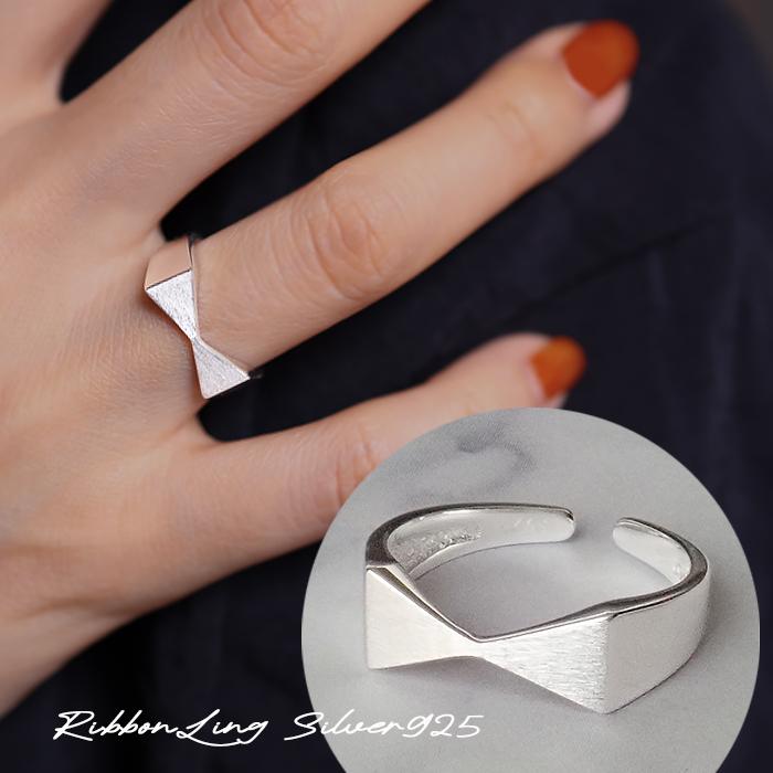 メール便送料無料 (10. リボン リング シルバー フリーサイズ ) S925 silver925 マット 調節可能 指輪 : partsworld(パーツワールド) - 通販 ...