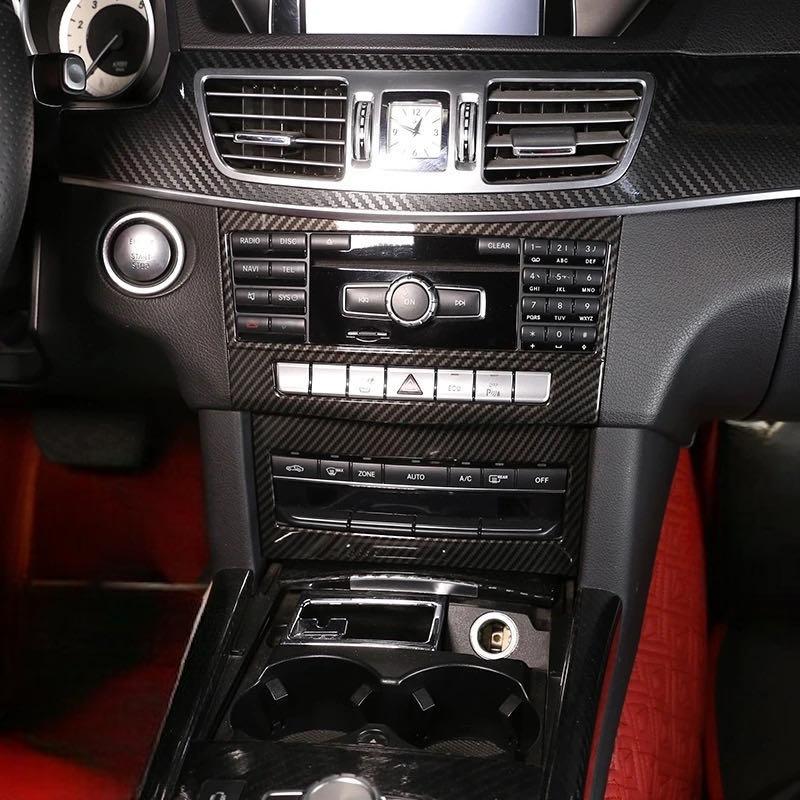 Mercedes-Benz メルセデス ベンツ カーボン ルック センター コントロール パネル カバー セット W212 E220 E250 E300 E350 E400 E550 セダン ...