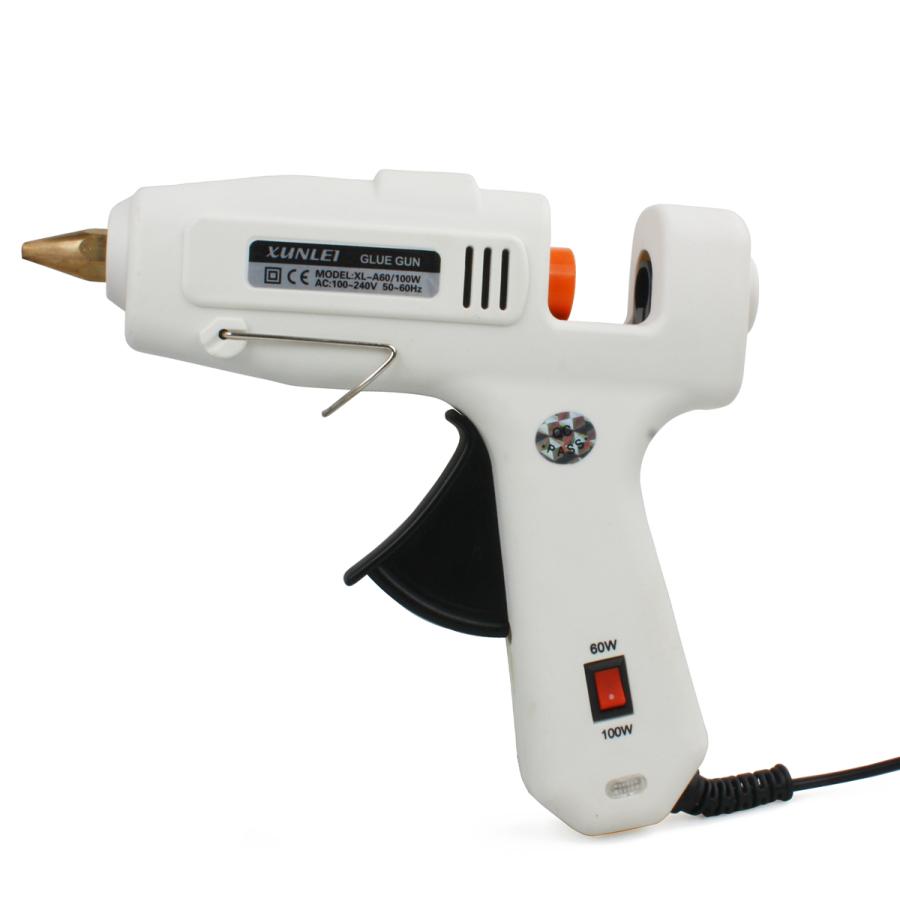 即納 グルーガン プロ中大型 超強力グルーガンキット 温度調整 高温タイプ 60/100W 作業用 手芸用 DIY プラスチック接着 垂れない グルースティック10本付属 ...