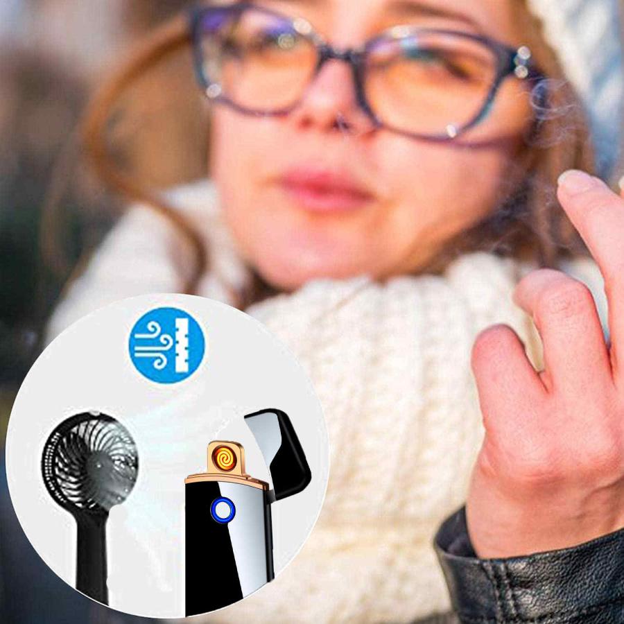 即納 電子ライター ライター usb 小型 充電式充電式 ガス・オイル不要 防風 軽量 薄型 プレゼント 電子ターボライター 家庭用 アウトドア 6色 : parumuoppa - 通販 ...