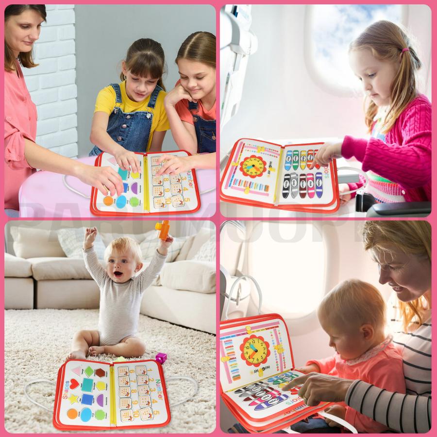 【9カラー＆91種学習機能】モンテッソーリ ビジーボード おもちゃ 赤ちゃん 知育おもちゃ ビジーボード 知育バッグ モンテッソーリ教具 学習パズル 幼児 :cai453:parumuoppa ...