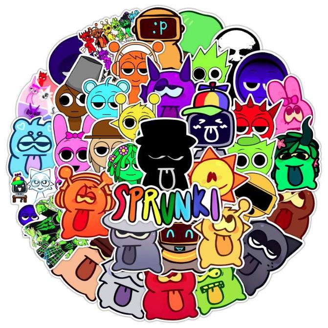 スプランキー ステッカー 52枚セット 防水シール sprunki Q版 アニメ キャラクター 周辺 萌えグッズ 手帳 シール 装飾品 かわいい 漫画 DIYステッカー 人気 ...