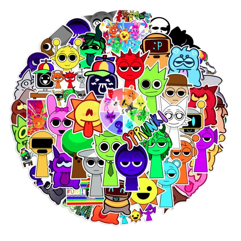 スプランキー ステッカー 52枚セット 防水シール sprunki Q版 アニメ キャラクター 周辺 萌えグッズ 手帳 シール 装飾品 かわいい 漫画 DIYステッカー 人気 ...