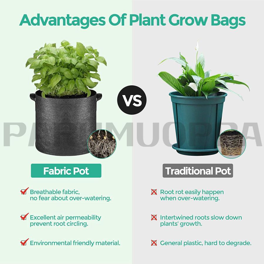 栽培袋 5個セット プランター 布鉢 フェルト 不織布ポット 植え袋 ガーデン 通気性 diy 園芸 植物育成 野菜栽培 大容量 ガーデニング 軽量 不織布プランター : parumuoppa ...