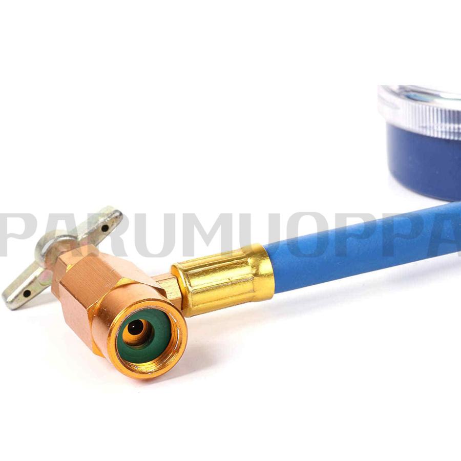 即納 エアコン ガス チャージホース 圧力計付 冷媒チャージパイプ 汎用タイプ取り外し可能な冷媒缶切バルブ : parumuoppa - 通販 - Yahoo!ショッピング