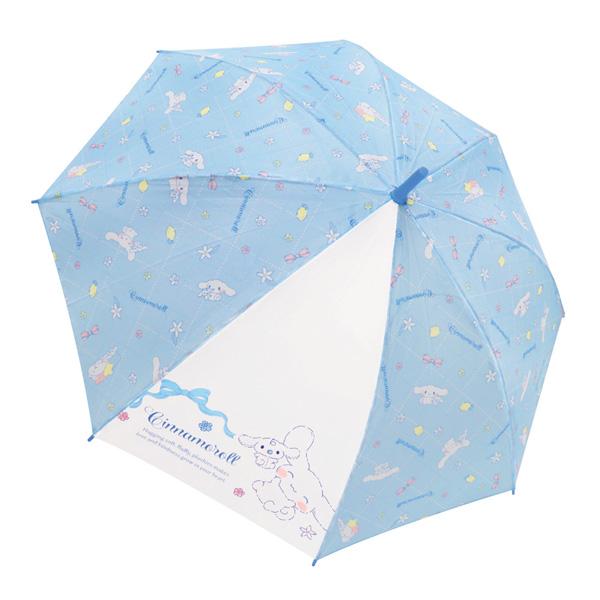 シナモロール 35217 ダイヤ キャラクター 長傘 子供 55cm SANRIO サンリオ ワンタッチ ジャンプ 溝骨仕様 ポリエステル ...