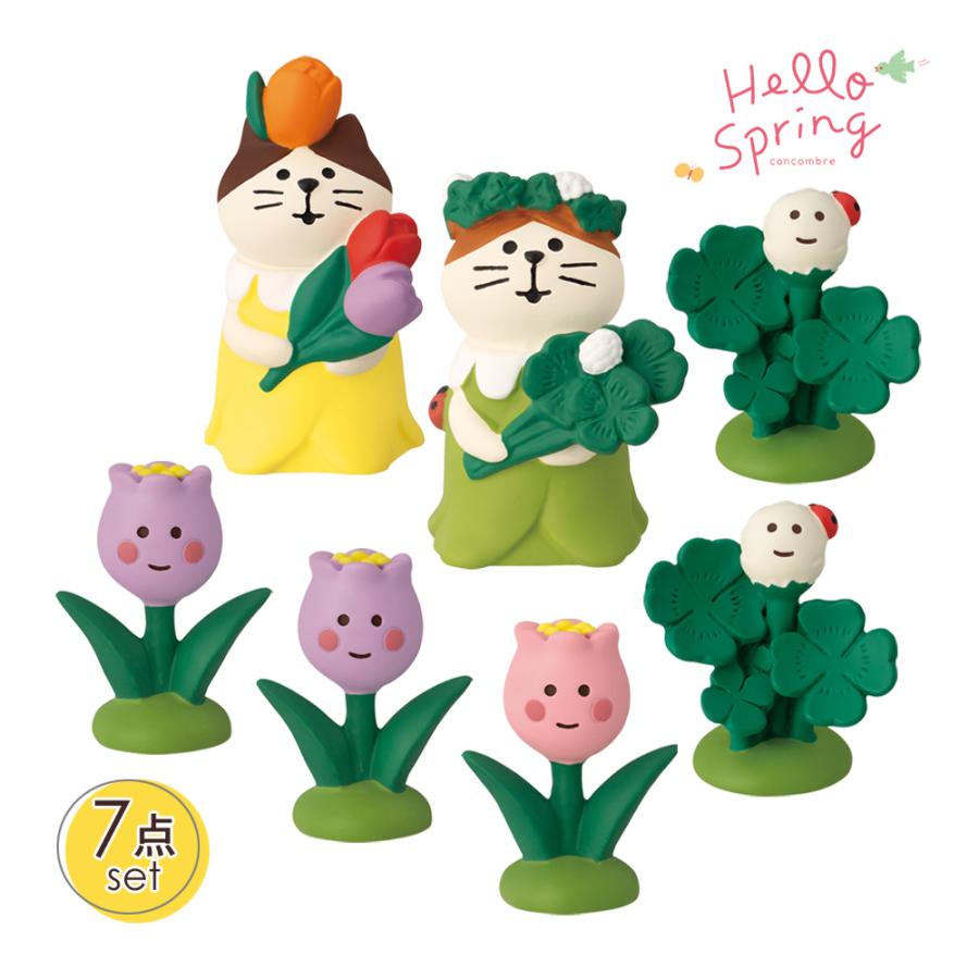 DECOLE sp-flower-set「春のフラワーにゃんこ7点セット」Hello Spring デコレ concombre コンコンブル インテリア 飾り ディスプレイ : パサパ ...
