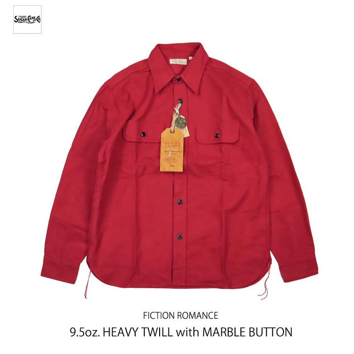 SALE！送料無料！SUGAR CANE FICTION ROMANCE シュガーケーン 9.5oz. HEAVY TWILL SHIRT with MARBLE BUTTON SC28753 ...