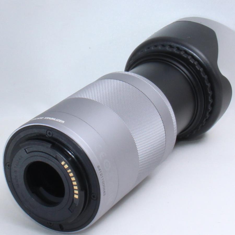 EOS M キヤノン Canon 望遠ズームレンズ EF-M55-200mm F4.5-6.3 IS STM [シルバー] 前後キャップ レンズフード付き : PASSION 385 ...