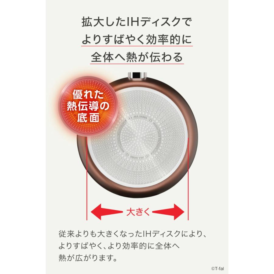 T-fal ティファール IHチタン・エクセレンス モカ フライパン 24cm G17204 / IH対応 ガス火対応 調理 お知らせマーク こびりつきにくさ 長持ち : 家具のソムリエ ...