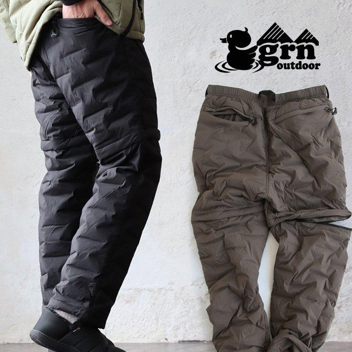 PATY GRN OUTDOOR ジーアルエヌアウトドア パンツ ストレート イージー メンズ レディース 2WAY ショートパンツ ダウン フェザー 暖かい 保温性 ウエストゴム パティ ...